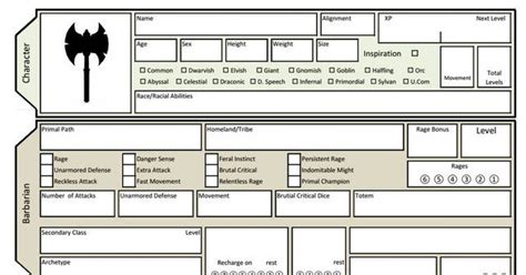 Reddit Dnd 5e Class Specific Character Sheets In Pdf Format