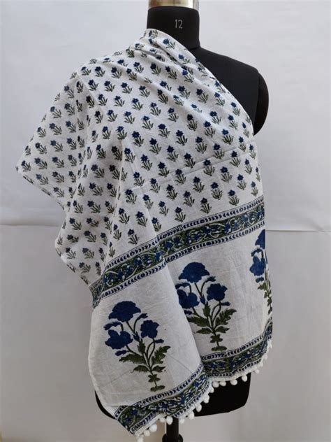 Hand Block Print Cotton Scarf