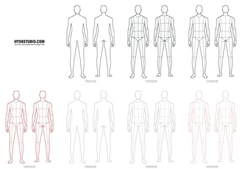Male Fashion Croquis Template Menswear Figure Template Male Fashion