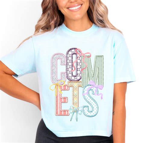 Comets Spring Bow Mascots City 97188 Dtf Transfer Mud And Grace Transfers