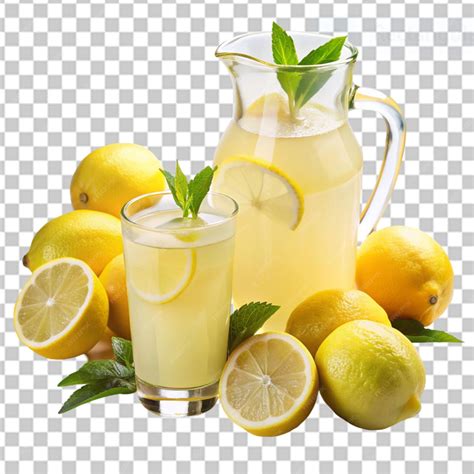 Premium PSD | Freshly squeezed lemonade on transparent background