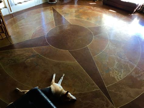 Decorativeconcrete Compass Floor1darinwarddwarddesigns D Ward