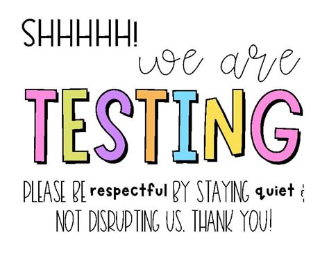 Testing Sign By Christina Barbee Tpt