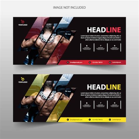 Premium Vector Fitness Gym Banner Template Header Cover