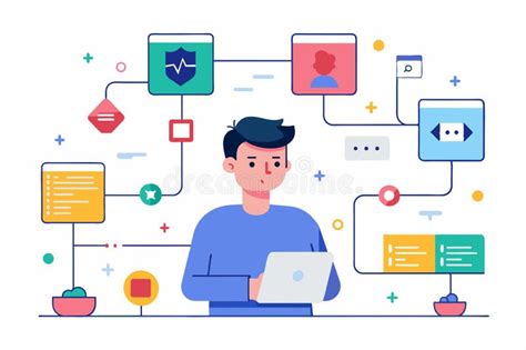 A Young Man Engaged In Creating Customizable User Flows On His Laptop With Interactive Elements