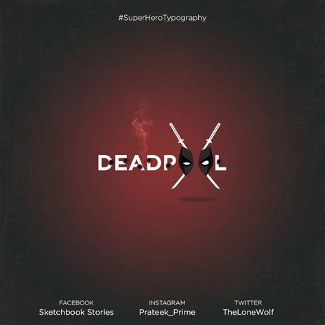 Deadpool Sketch Book Typography Deadpool