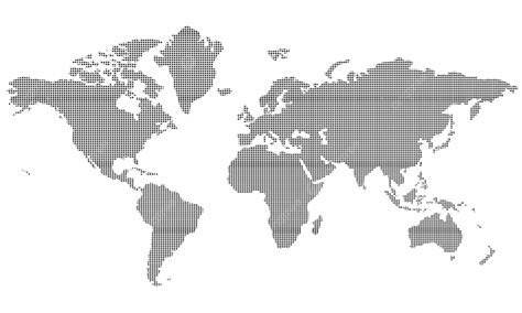 World Map Isolated On White Background Detailed Graphic Cartography