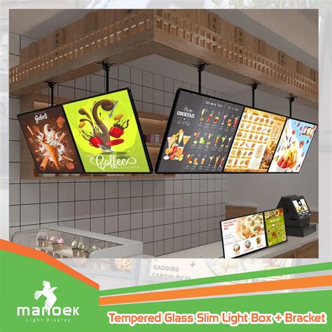 Jual Frame Light Led Kaca Bracket Ceiling Light Box Light Box Gantung Resto And Cafe Light Box