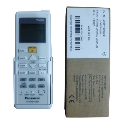 Panasonic Inverter Ac Remote Controller Original