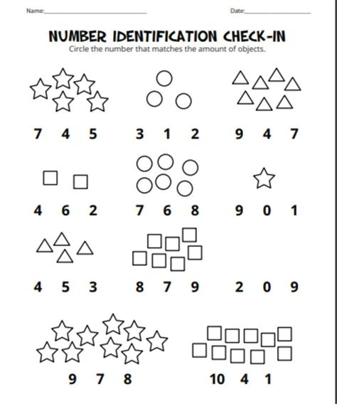 Number Identification Interactive Worksheet