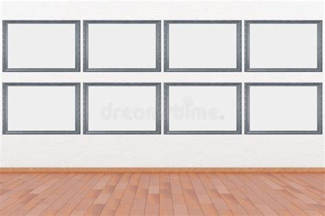 Exhibition Exhibition Empty Frames In An Interior Stock Illustration