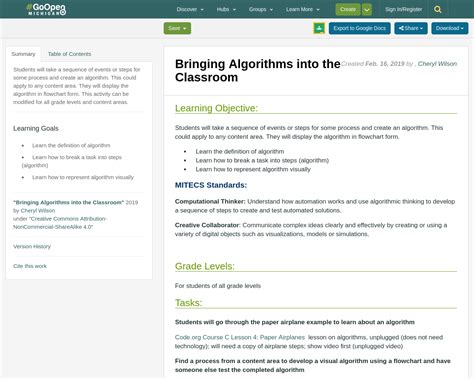 Bringing Algorithms Into The Classroom Goopenmichigan