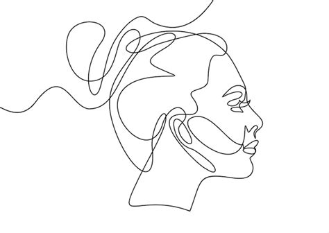 Premium Vector Woman Head Vector Lineart Illustration One Line Style