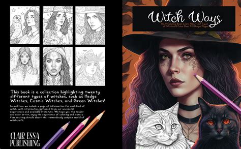 Witch Ways Adult Coloring Book Learn About 20 Types Of Witches And