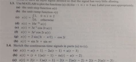 Solved Use MATLAB To Plot The Functions A H For Chegg Com