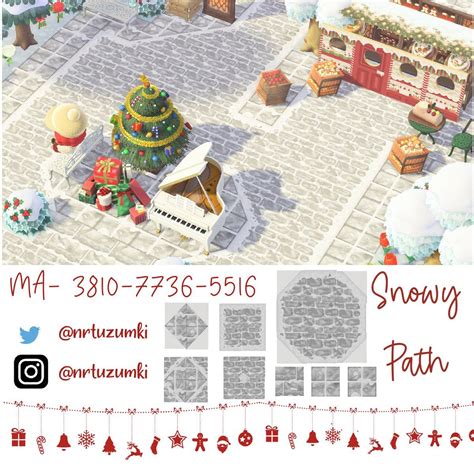 Winter Collection Ground Road Decoration Snow Christmas Square Acnh