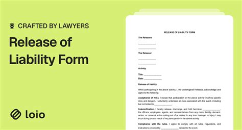 Release Of Liability Form Template — Minimize Legal Risk Loio