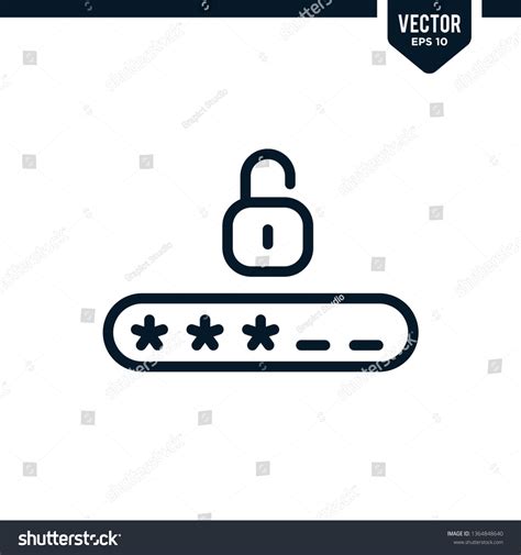Password Icon Collection Outlined Line Art เวกเตอร์สต็อก ปลอดค่าลิขสิทธิ์ 1364848640