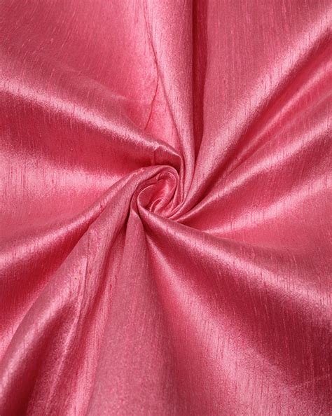 Coral Pink Raw Handloom Silk Dupioni Fabric Pure Silk Dupioni Fabric