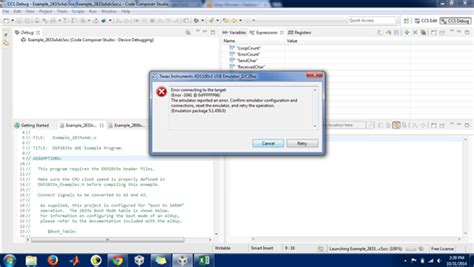 Error Connecting To The Target F28335 And F28069 C2000 Microcontrollers Forum C2000