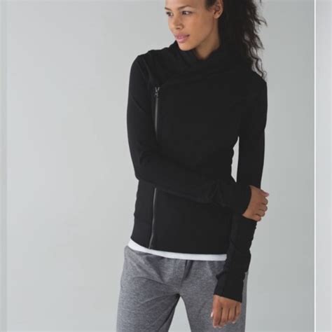 Lululemon Athletica Jackets And Coats Lululemon Asymmetrical Zip Up Black Bhatki Workout