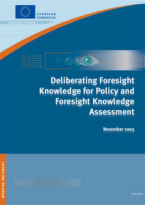 Pdf Deliberating Foresight Knowledge For Policy And Foresight