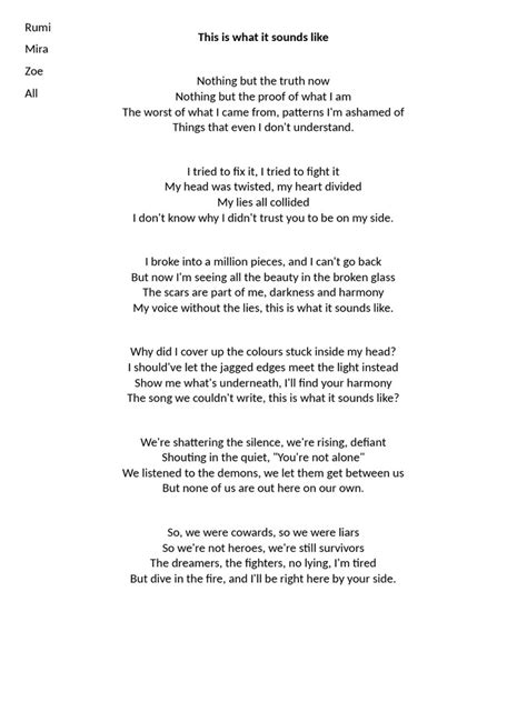 This Is What It Sounds Like Lyrics Pdf