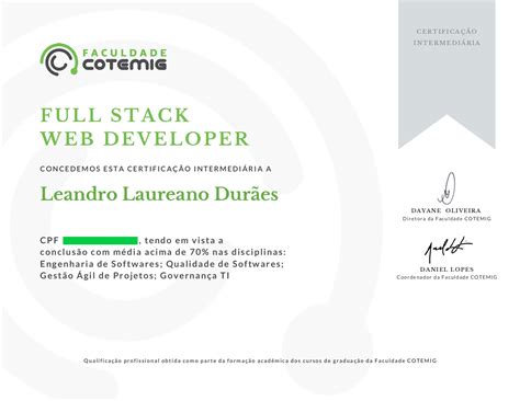 Github Leandrolaureanodcertificacao Full Stack Web Full Stack Web