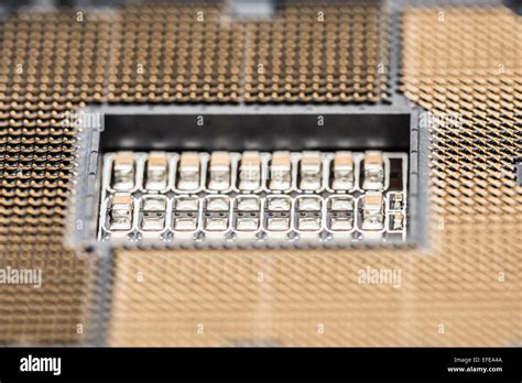 CPU Socket On Computer Motherboard Close Up Stock Photo Alamy