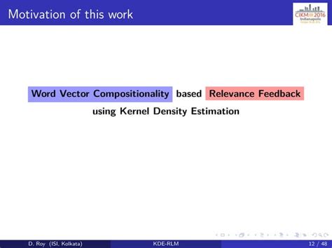 word vector compositionality based relevance feedback using kernel
