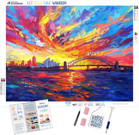 Sydney Harbour At Sunrise Official Diamond Painting Kit Diamond Art