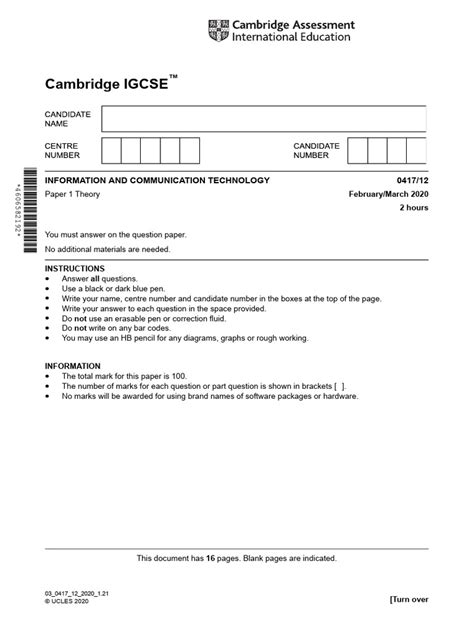 Ict Paper 1 Pdf Computer File Graphical User Interfaces