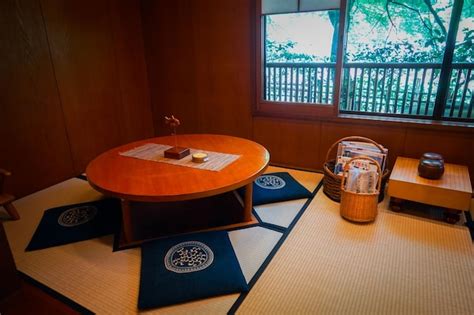 Japanese Style Room Chabudai Premium Ai Generated Image