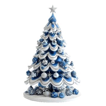 Festive Blue And White Christmas Tree With Presents Christmas Tree
