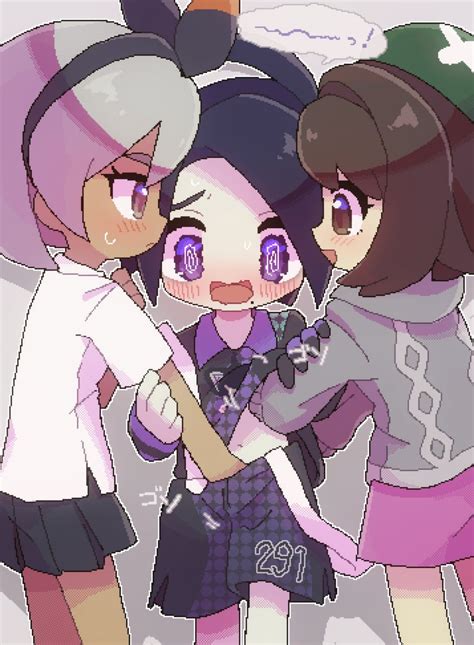 Gloria Bea And Allister Pokemon And 2 More Drawn By Koniroobake