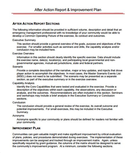 After Action Report Template