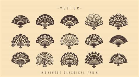 Traditional Chinese Classical Fan Set 33134532 Vector Art At Vecteezy
