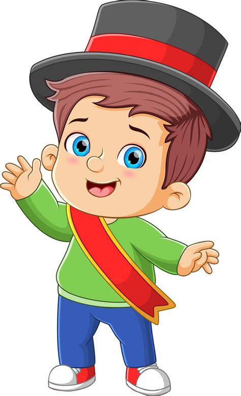 The Cute Boy Is Doing The Magic And Showing The Attraction With The Big