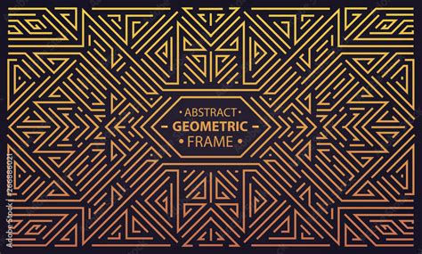 Vector Luxury Antique Art Deco Geometric Linear Frame Border Design
