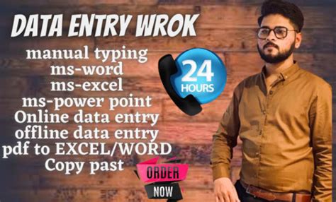 do fastest data entry typing work job manual typing excel by content