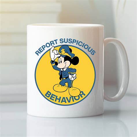 Report Suspicious Behavior Mug Mickey Mouse Cop