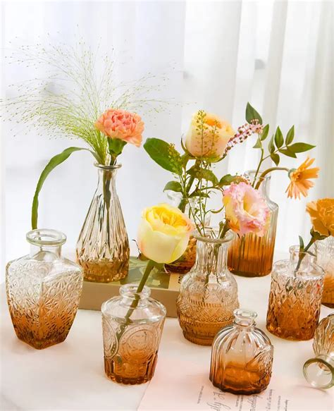 Glass Bud Vase Set Small Vases Flowers Vintage Flower Vase Temu New Zealand