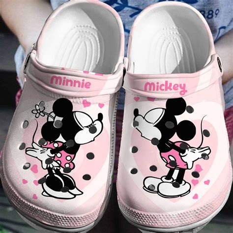 Sweet Design Mickey And Minnie Mouse Pink Clogs Design By Crocodile