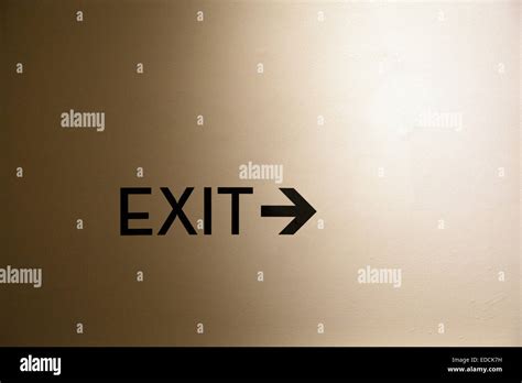 Exit Sticker Sign On Wall Stock Photo Alamy