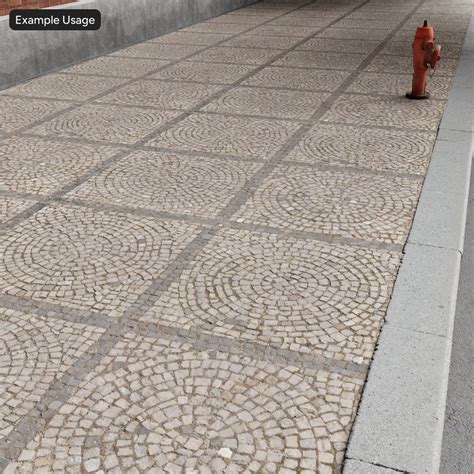 Circular Grid Cobblestone Texture Poliigon