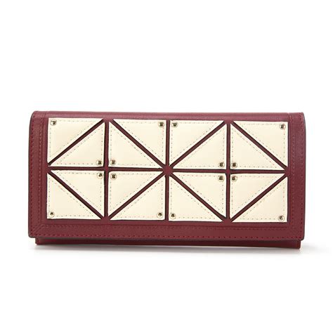 New Geometric Connected Womens Leather Long Wallet Gionar