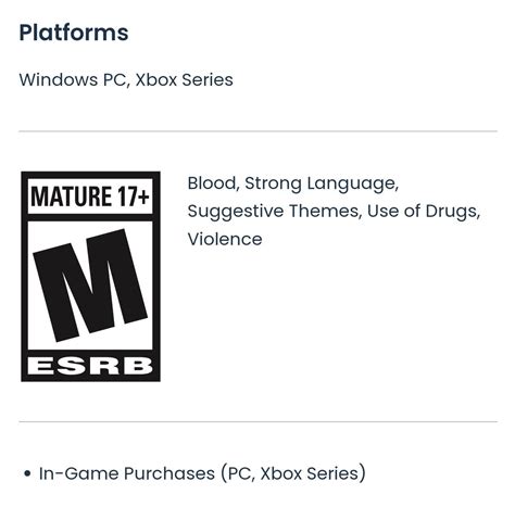 Game Pass Counter On Twitter Starfields Esrb Summary Is Now