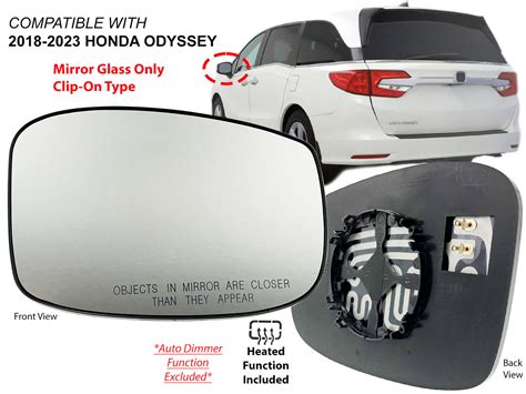 For 2018 2023 Honda Odyssey Heated Door Mirror Glass Passenger Side