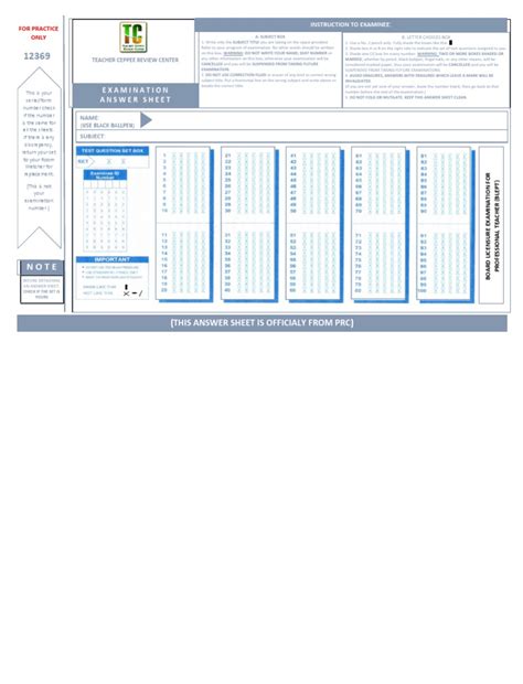 Tcrc Answersheet Download Free Pdf Test Assessment