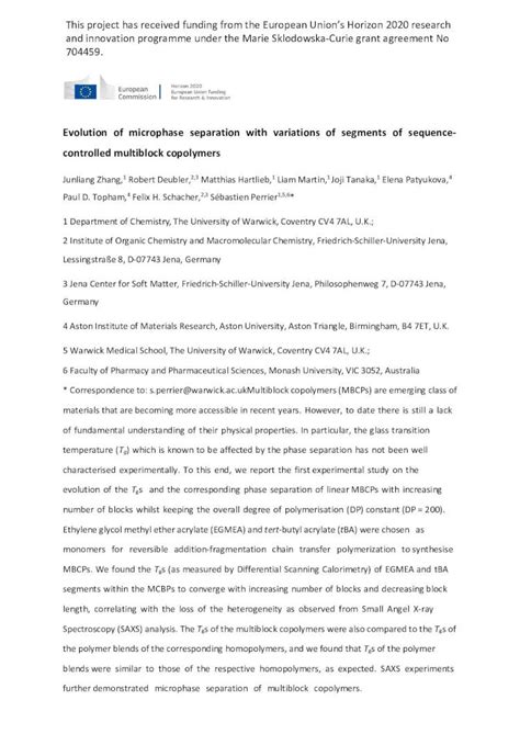 pdf evolution of microphase separation with variations of segments